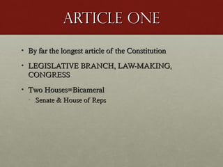 Articles I-III of the Constitution | PPT