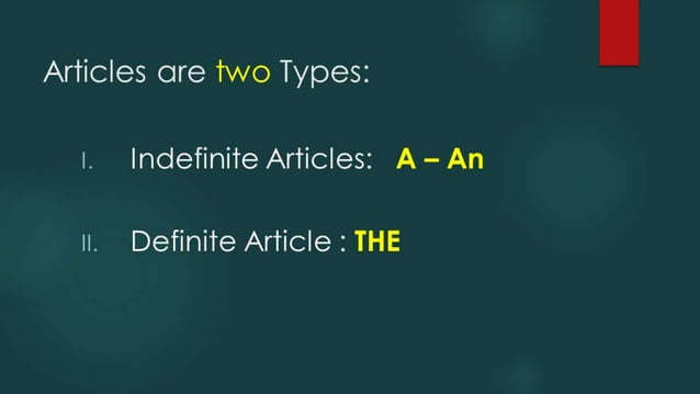 Definite and Indefinite and Zero Articles | PPTX