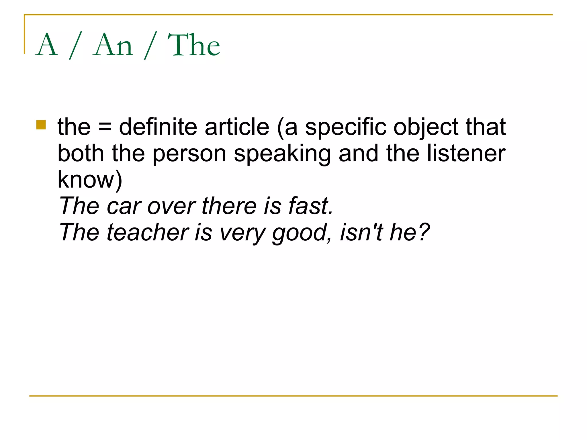 Articles and quantifiers | PPT