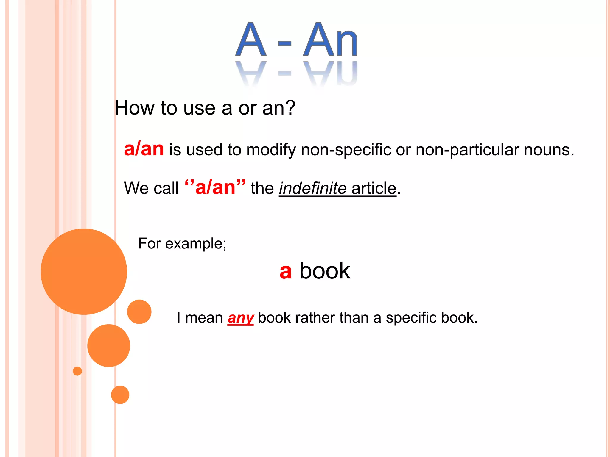 Articles a or an and the | PPTX