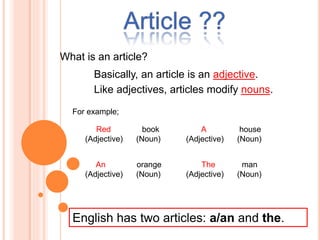 Articles a or an and the | PPTX