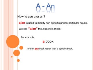 Articles a or an and the | PPTX