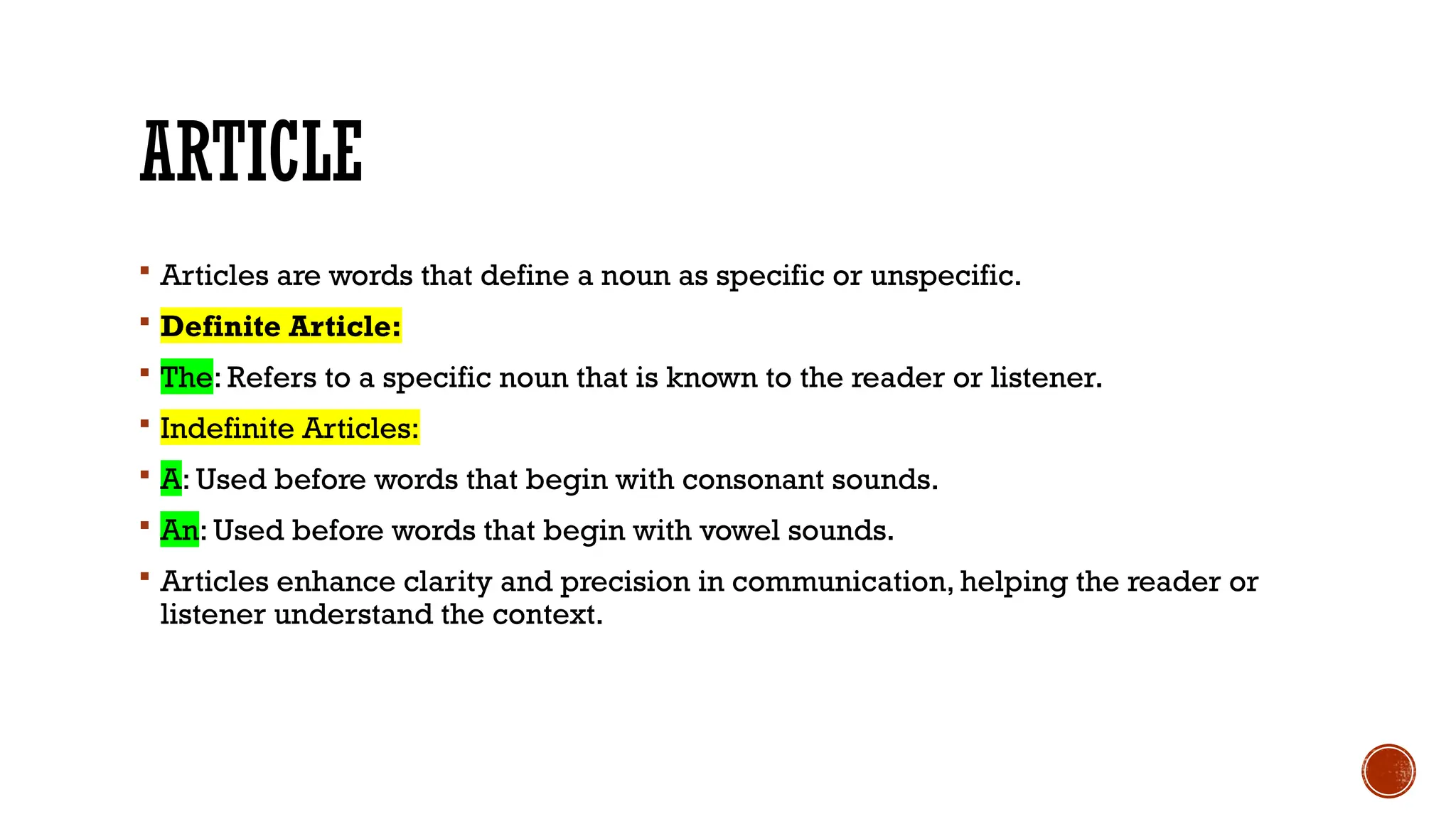 The Use of Articles [ A, An, The ] .pptx