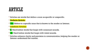 The Use of Articles [ A, An, The ] .pptx