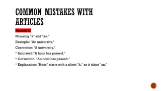 The Use of Articles [ A, An, The ] .pptx