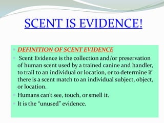 Article, scent evidence | PPT