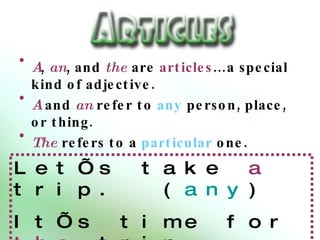 Articles & Demonstratives | PPT