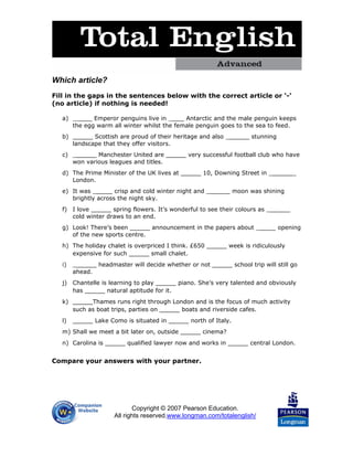 Articles grammar | PDF