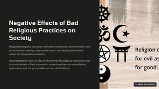 Bad Religious Practice and It's Adverse Effect on Society | PDF