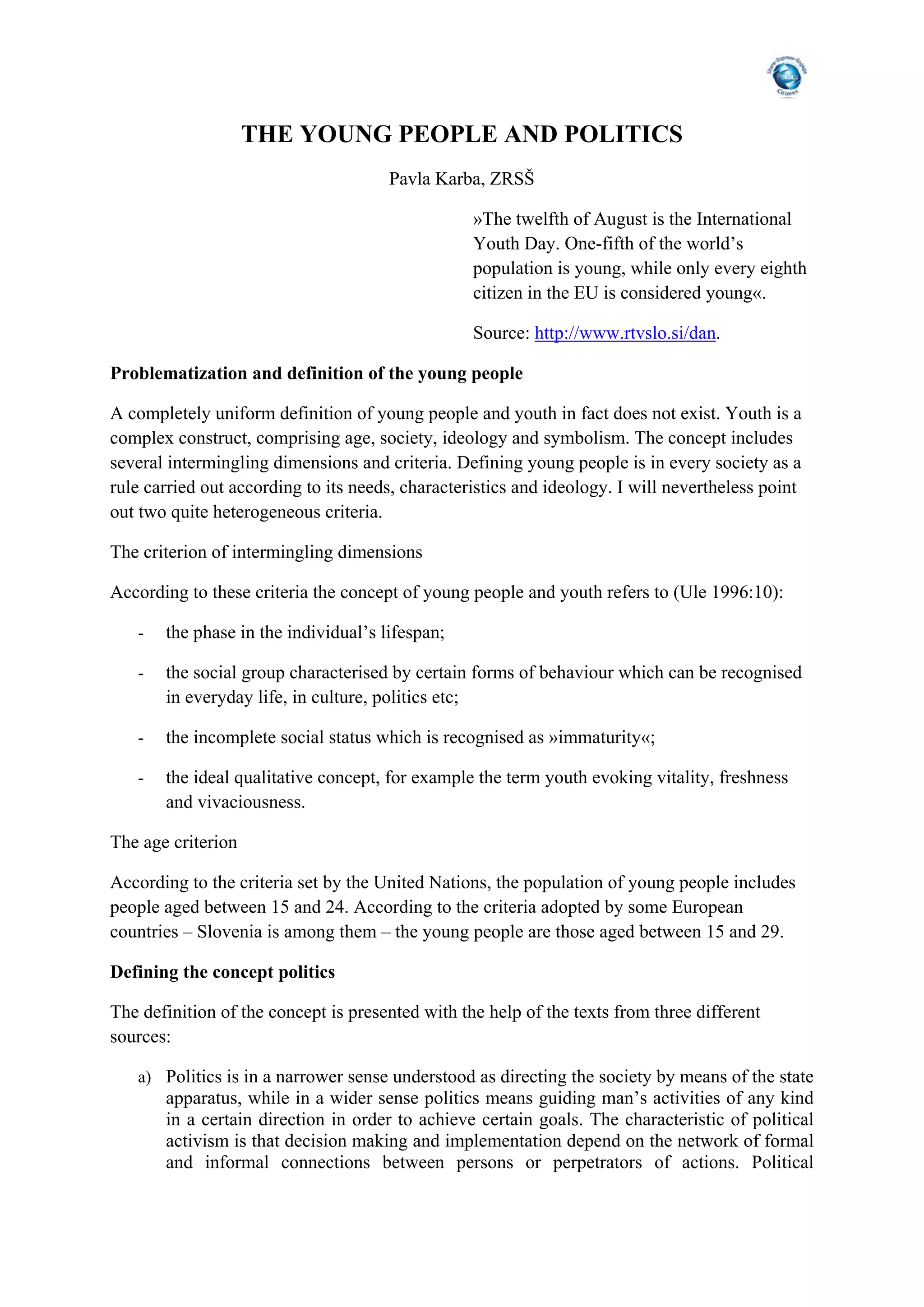 The young people and politics article | PDF