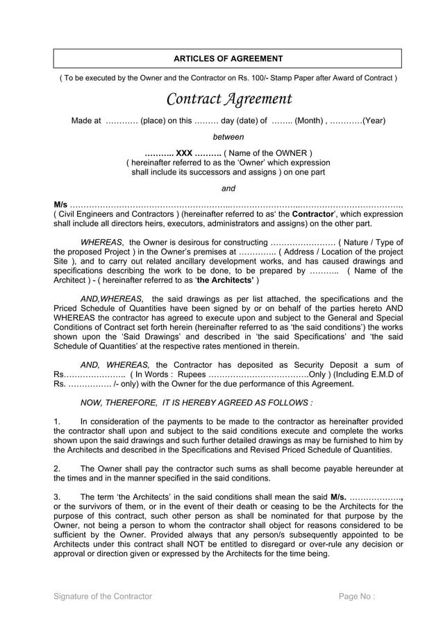 Articles of agreement | PDF | Law