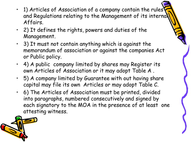 Articles of association | PPTX
