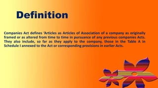 Articles of Association | PPTX