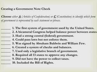 Articles of confederation | PPT | Civic affairs | Politics