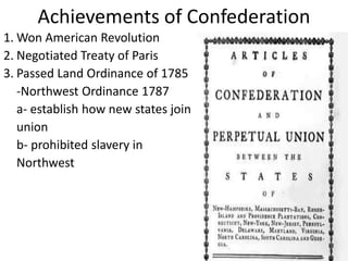 Articles Of Confederation Achievements