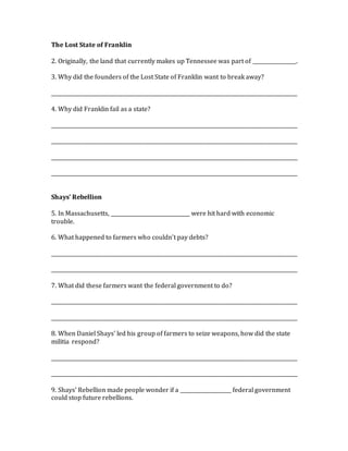 Articles of confederation guided note sheet | PDF