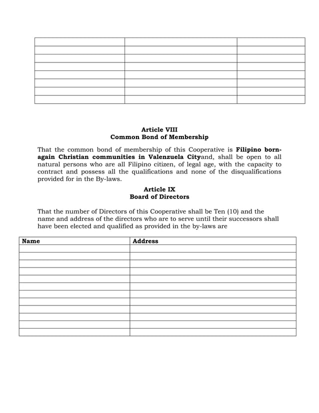 Articles of cooperation | DOCX | Business Accounting & Finance | Business