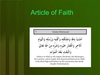 Articles of faith- Islamic Studies | PPTX