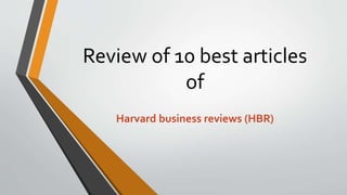 Articles of hbr | PPTX