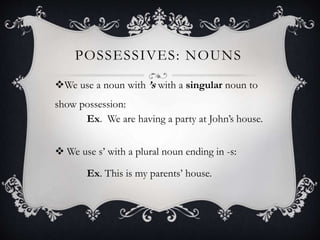 Articles & possessives | PPTX