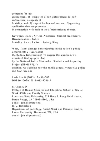 ARTICLESRacism and Police Brutality in AmericaCassandr.docx