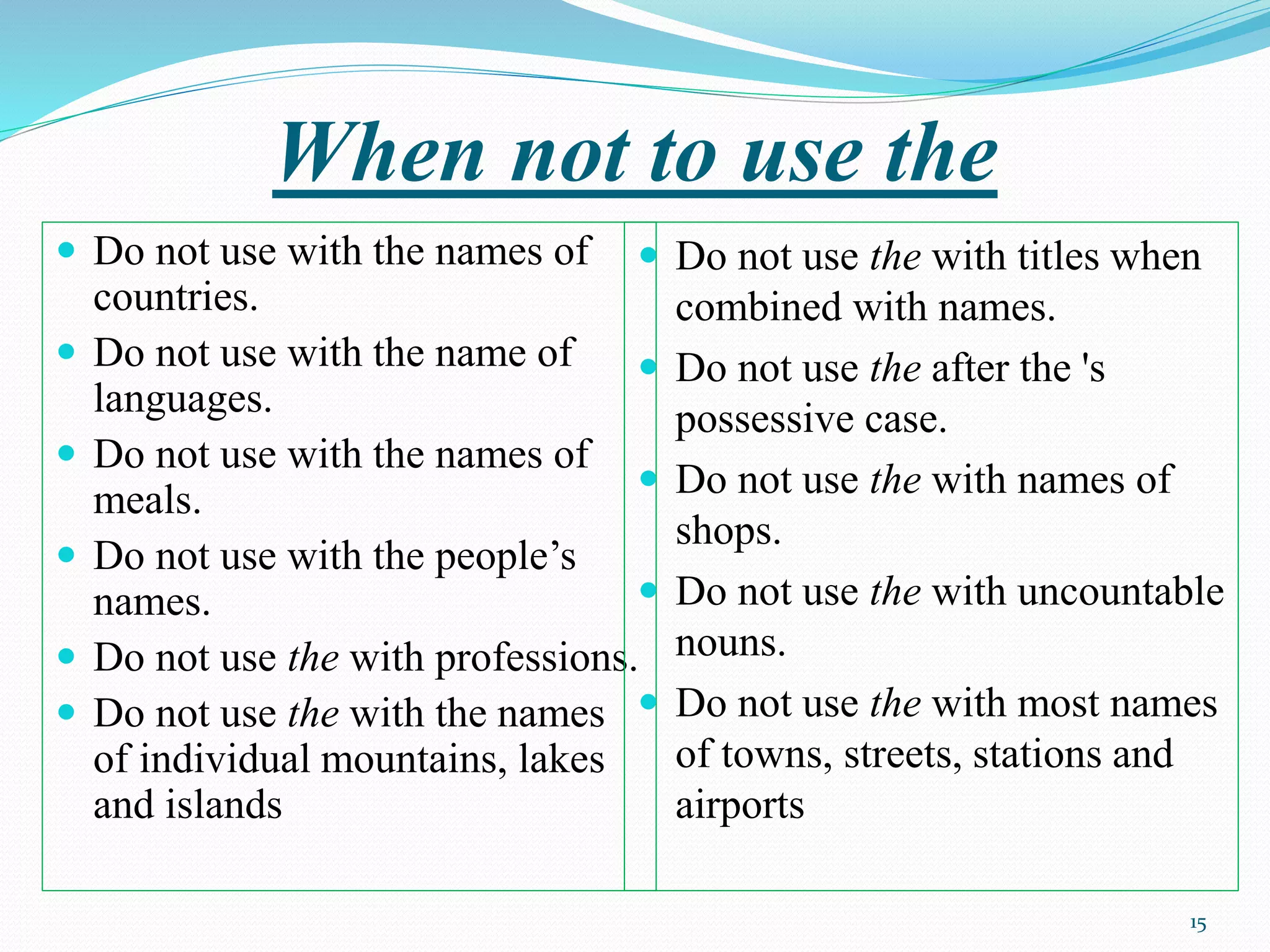 Articles, singular & plural, gender | PPT