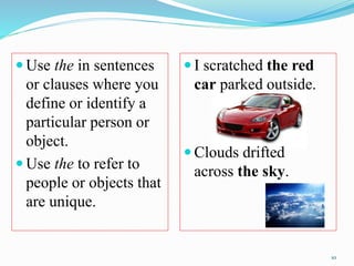 Articles, singular & plural, gender | PPT