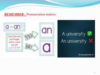 Articles, singular & plural, gender | PPT