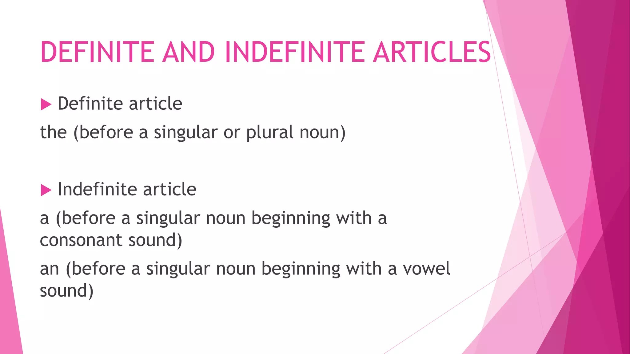 Articles and its types | PPTX