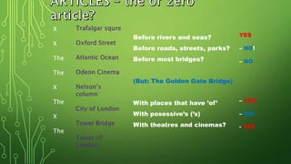 Articles – the or zero article | PPTX