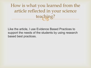 Article summary and reflection presentation | PPT