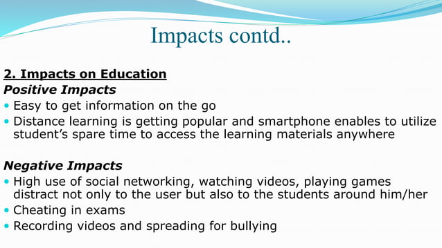 Impact of Smartphones on Society | PPTX | Smartphones | Consumer ...