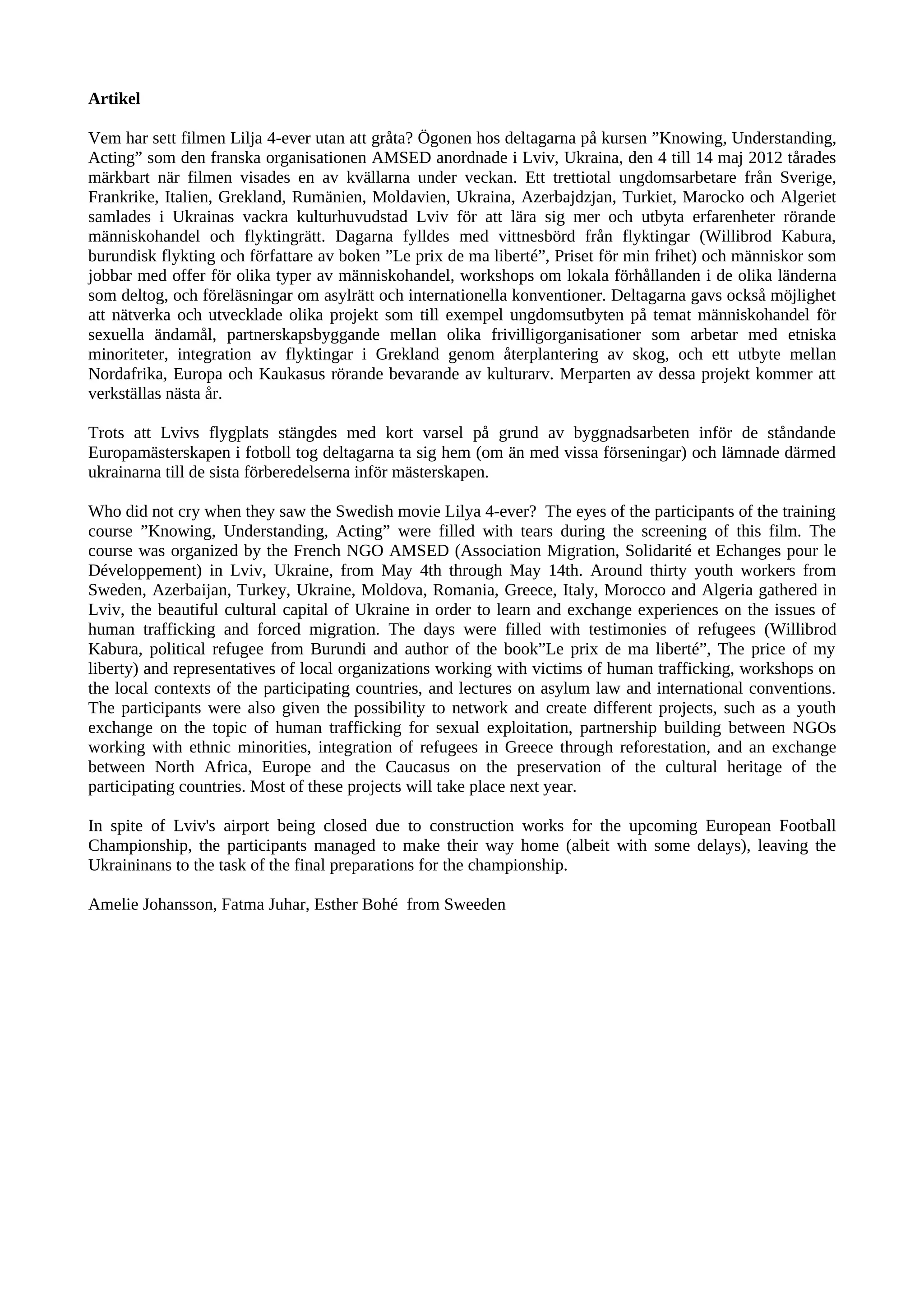 Article swedish english | PDF