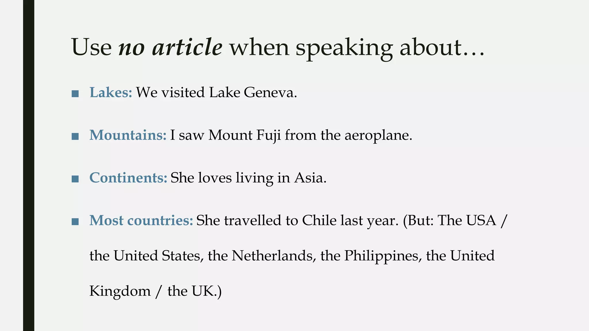 Articles with geographical names | PPTX
