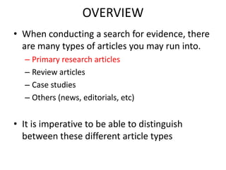 Article types review | PPTX