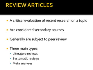 Article types review | PPTX