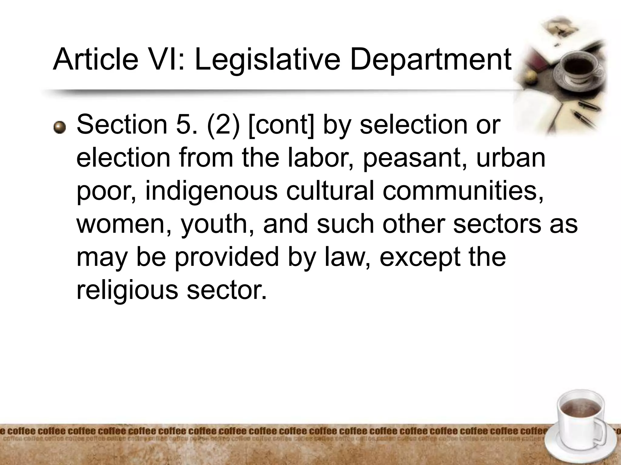 Article VI: Legislative Department | PPTX
