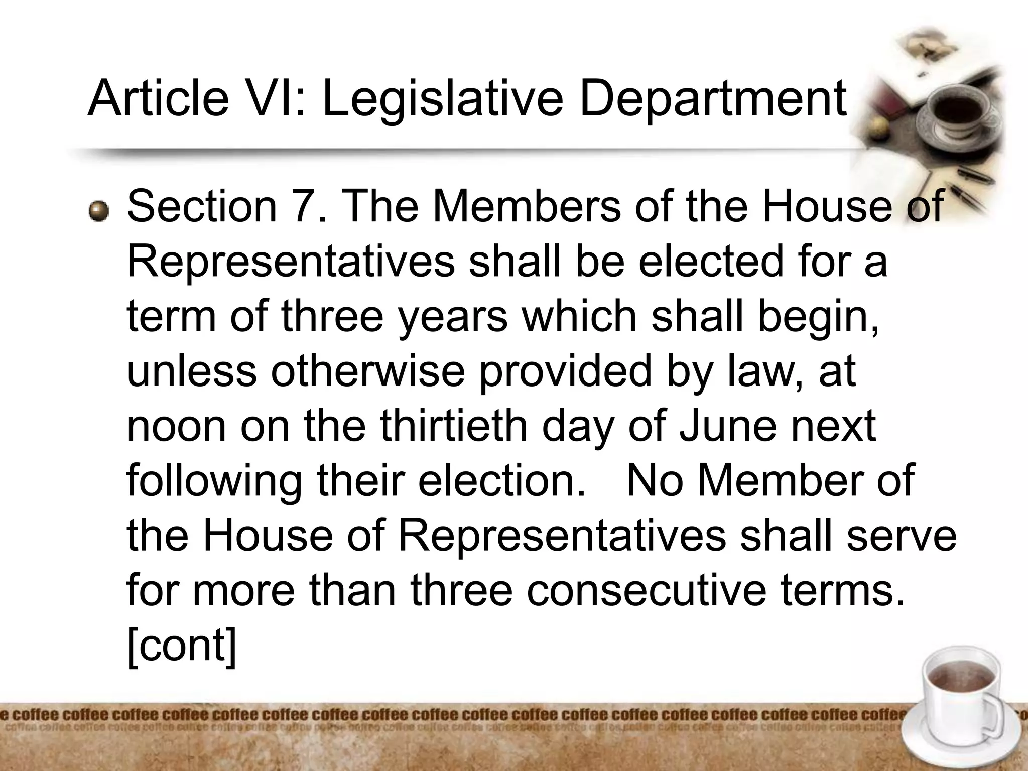 Article VI: Legislative Department | PPTX