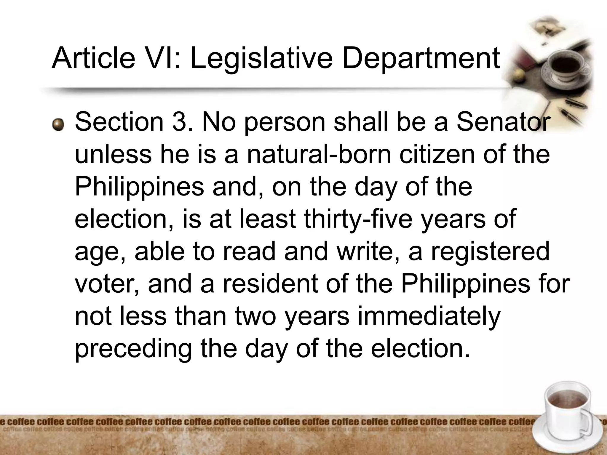 Article VI: Legislative Department | PPTX