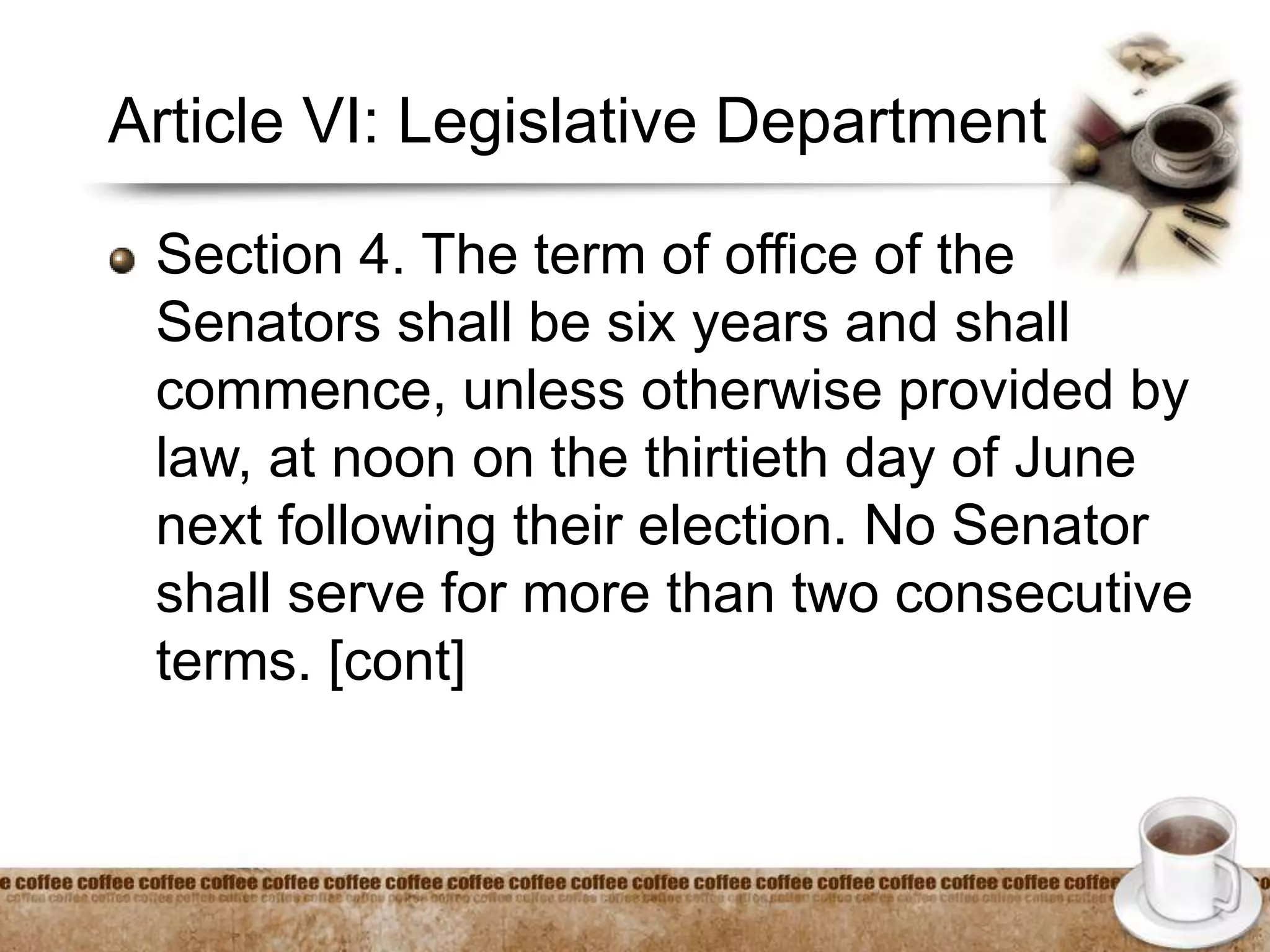 Article VI: Legislative Department | PPTX