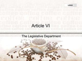 Article VI: Legislative Department | PPTX
