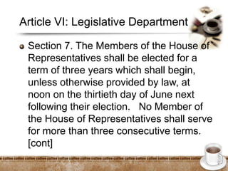 Article VI: Legislative Department | PPTX