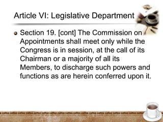 Article VI: Legislative Department | PPTX