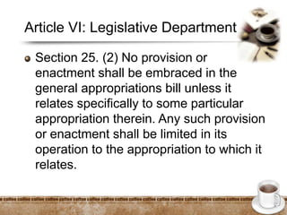 Article VI: Legislative Department | PPTX