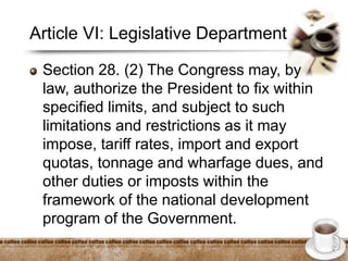 Article VI: Legislative Department | PPTX