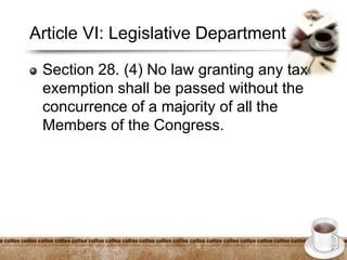 Article VI: Legislative Department | PPTX