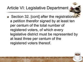 Article VI: Legislative Department | PPTX