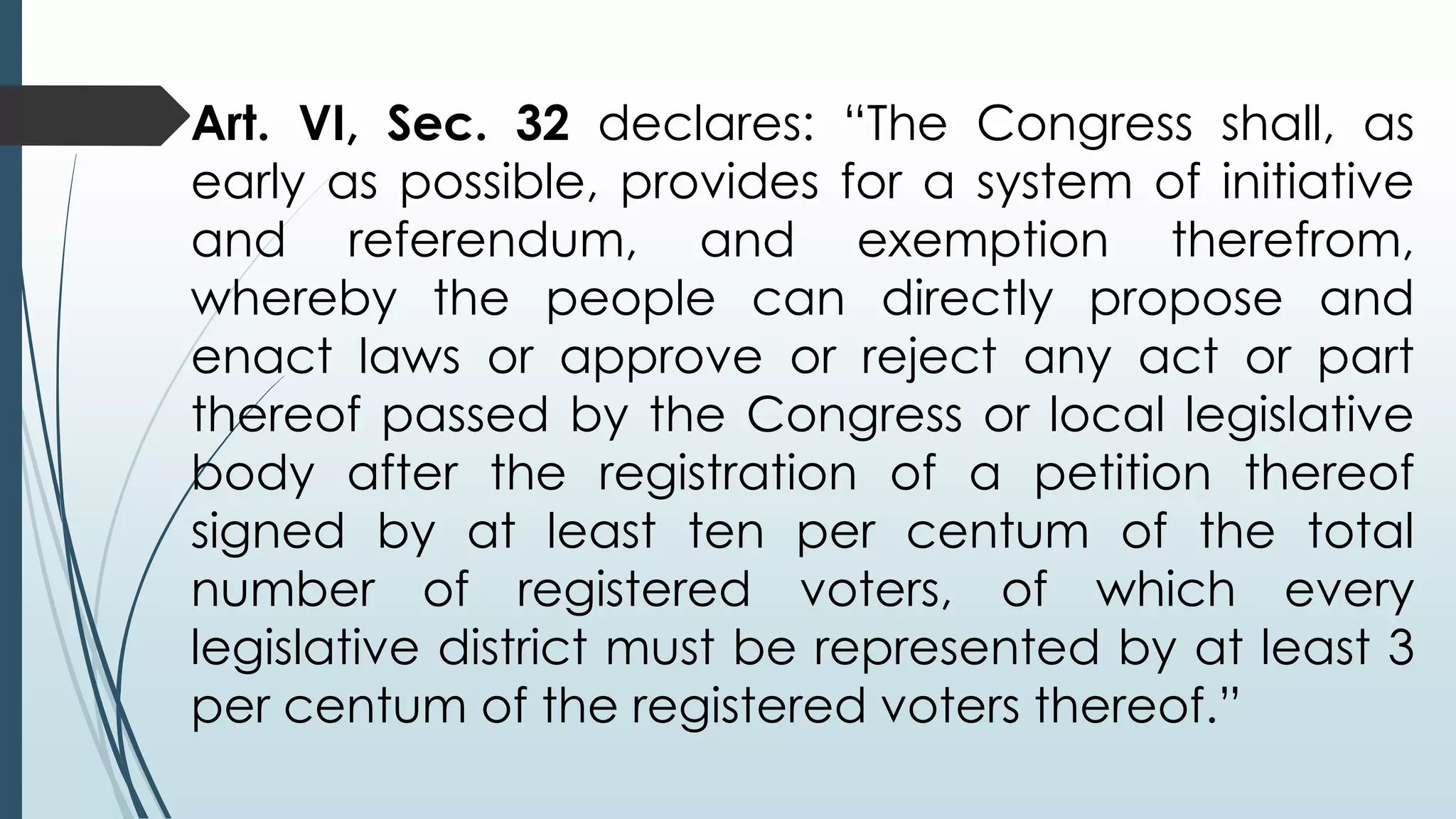 Article VI - Legislative Department | PPTX