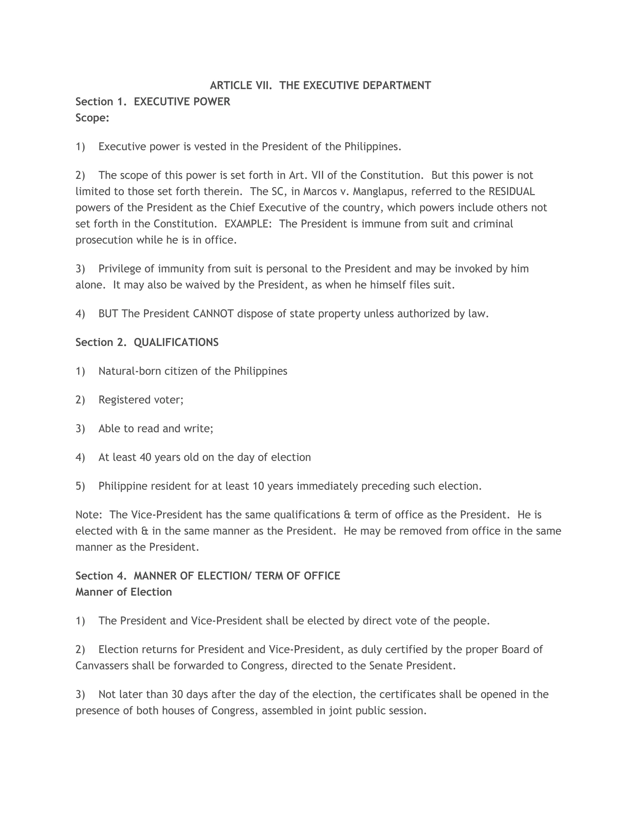 Article vii executive department | DOC