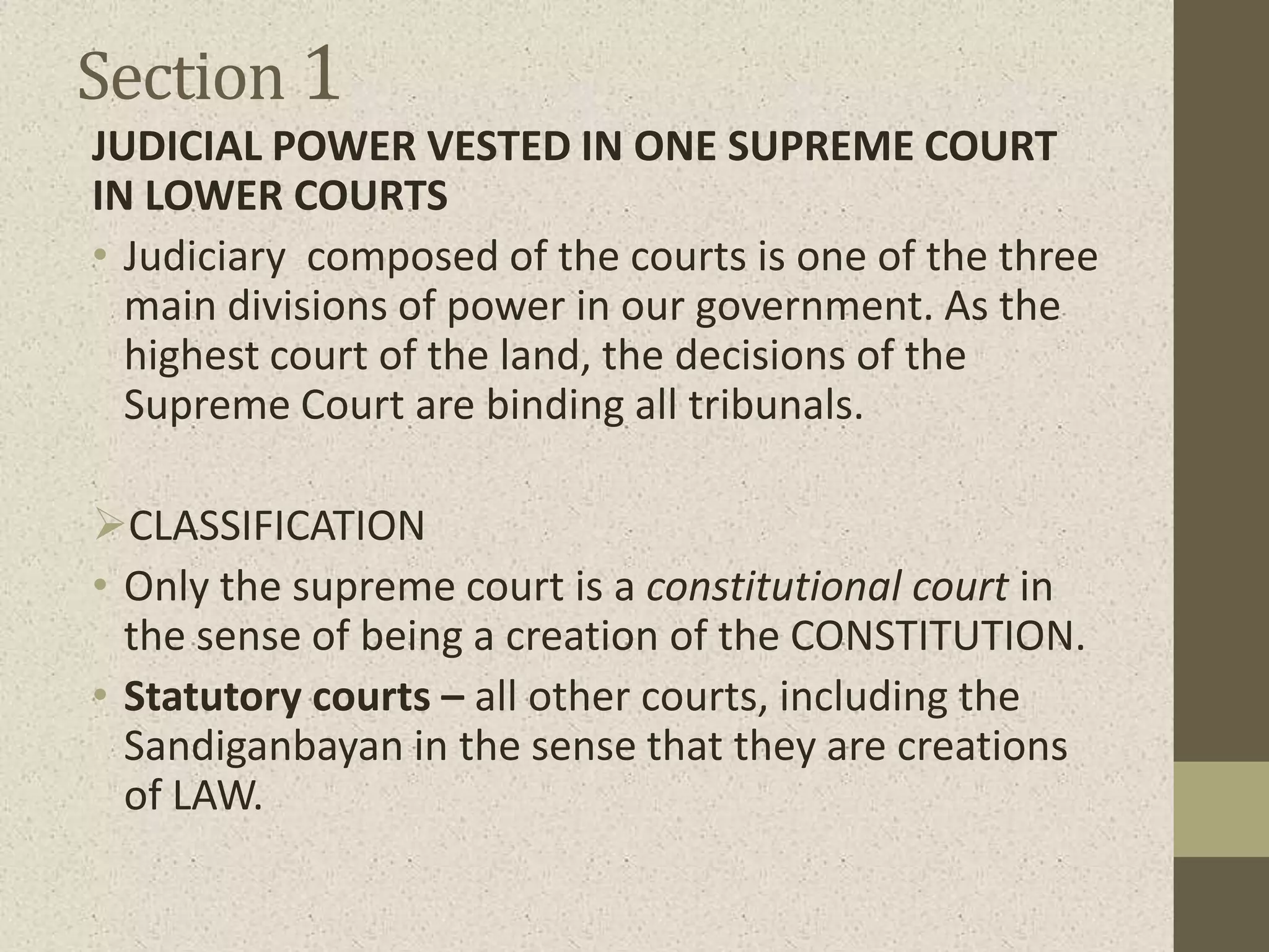Article viii judicial department Sections 1 to 8 | PPTX